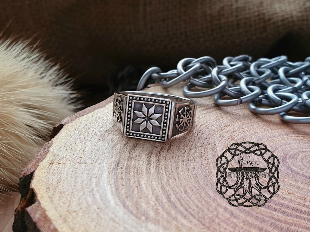 Alatyr Ring Sterling Silver Ring, Slavic Ring, Slavic Protection Ring ...