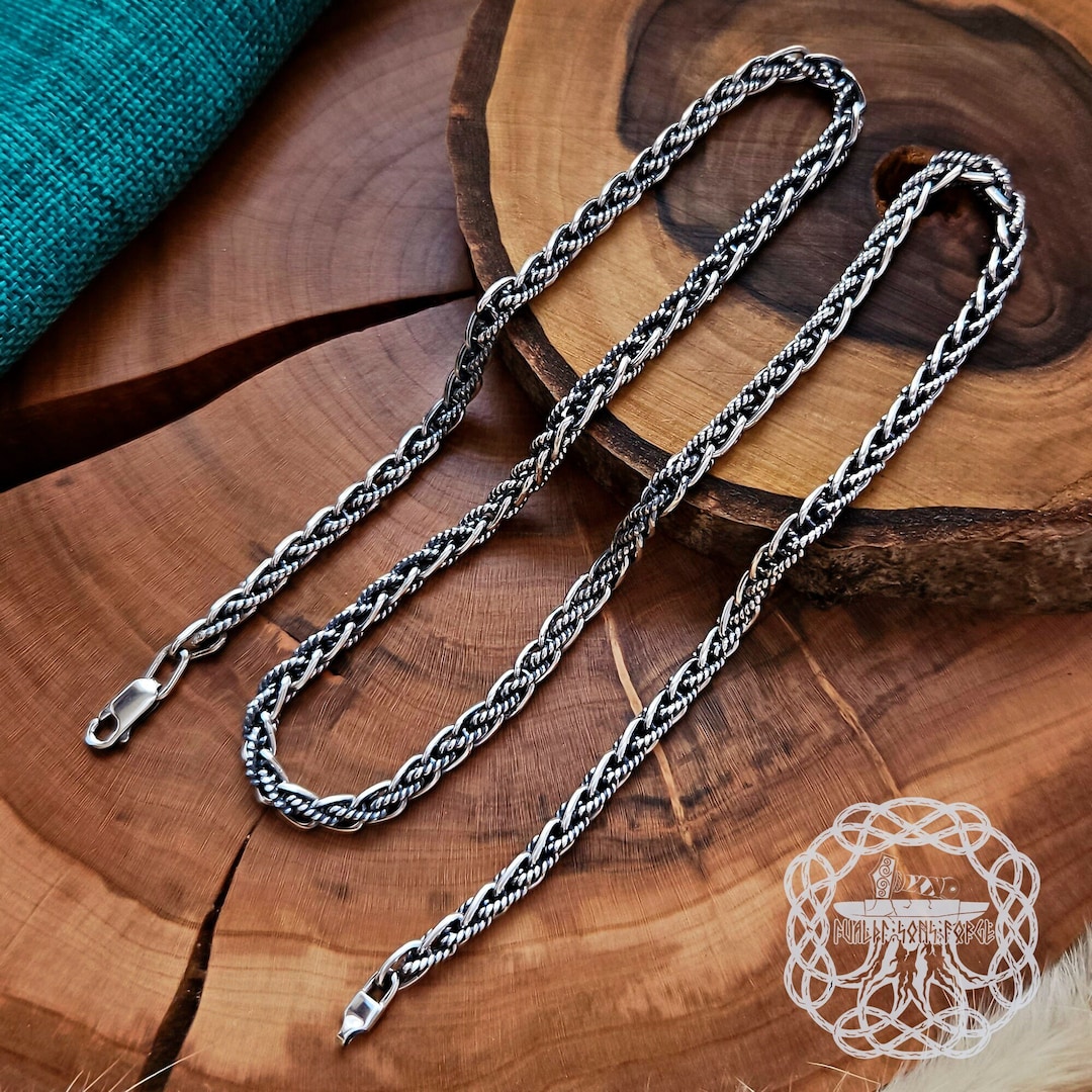 Filigree Viking Chain. Handmade Viking Replica Necklace. Sterling ...