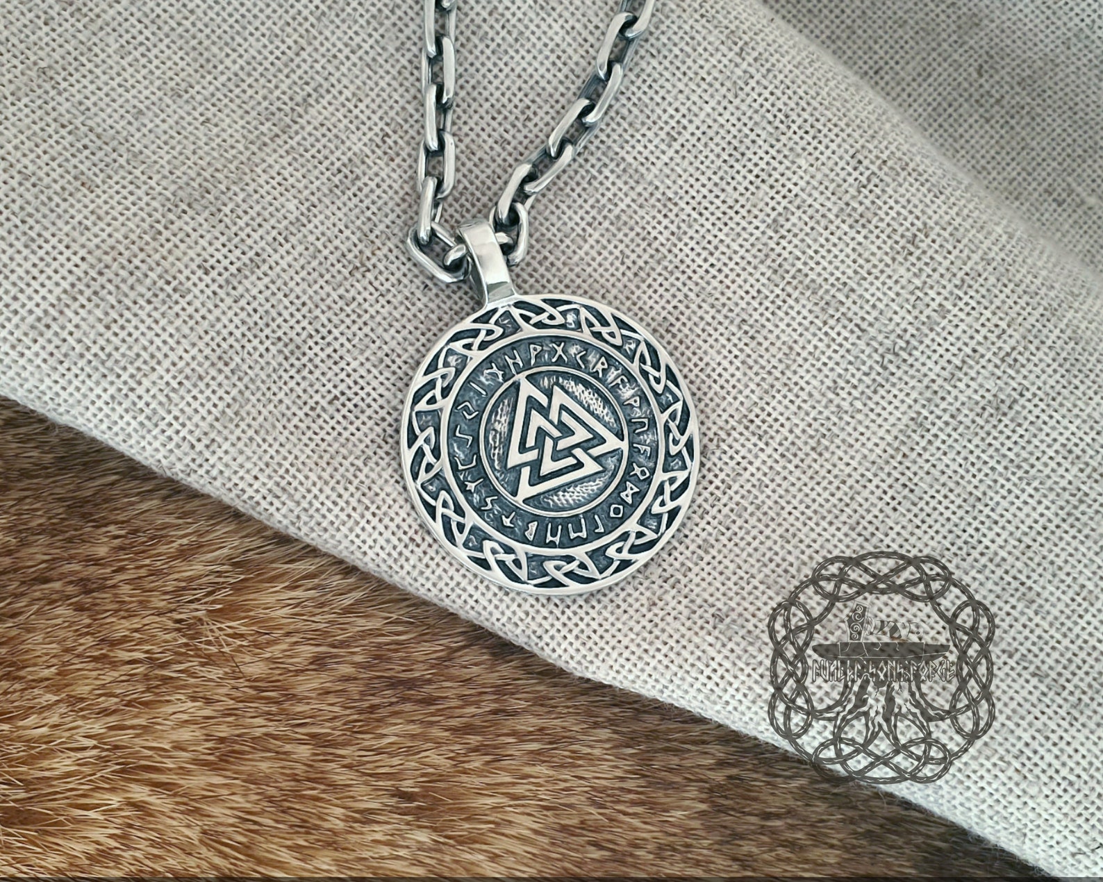 Valknut Pendant Sterling Silver Valknut Necklace Viking - Etsy UK