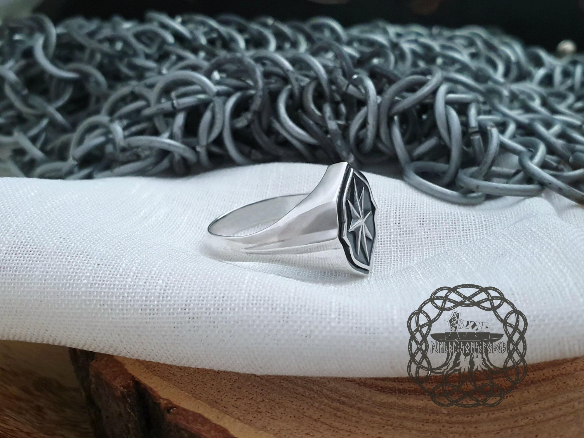 Wind Rose Ring Sterling Siver Ring Compass Signet Ring Norse - Etsy