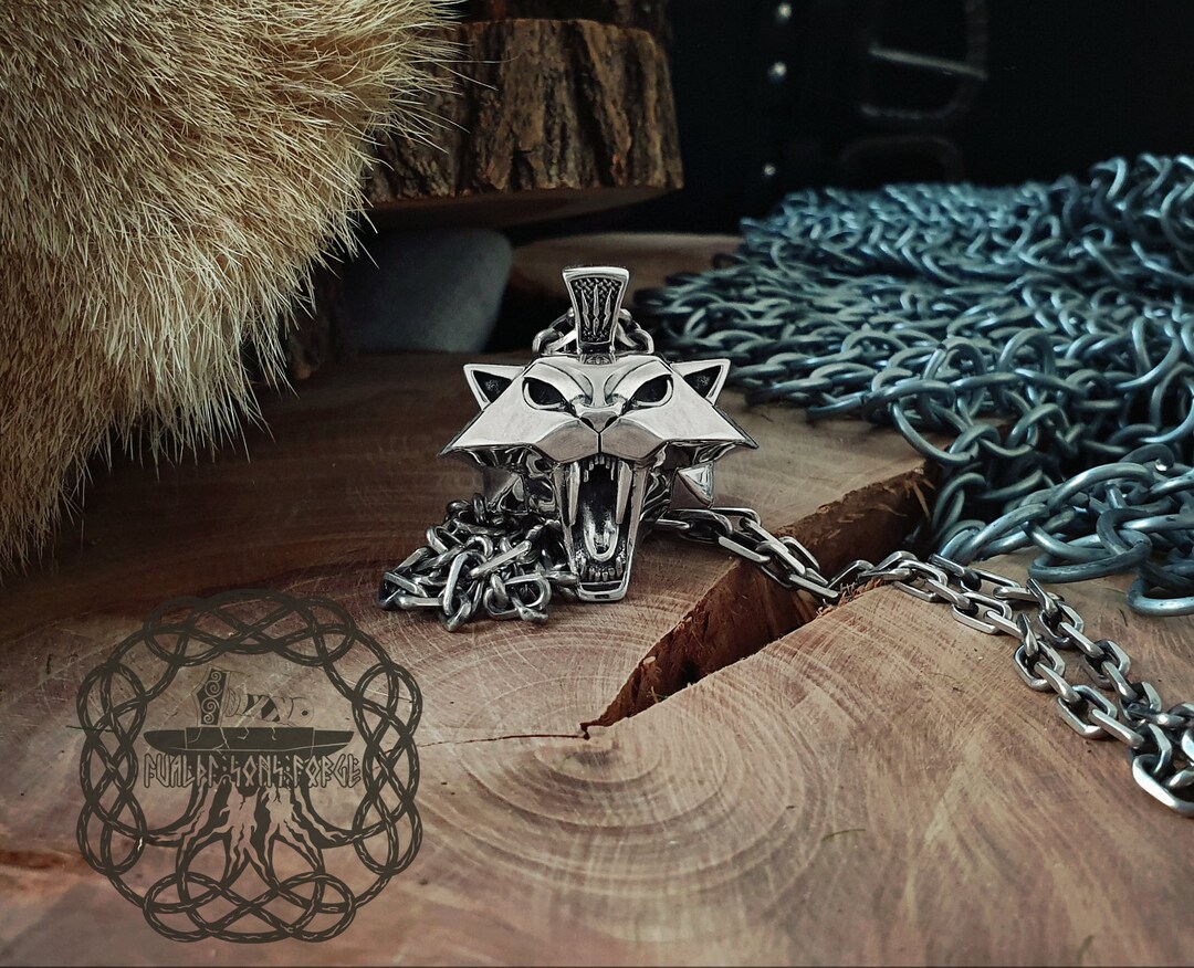 Witcher Medallion, Cat School Medallion, Cat Pendant, Sterling Silver ...
