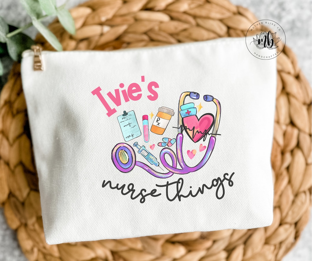 Personalized Nurse Pouch - Nurse Things Bag With Name - Registered ...