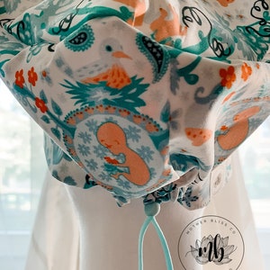 Baby Bloom Womb IVF Fertility Pixie Scrub Cap | Adjustable Elastic With ...