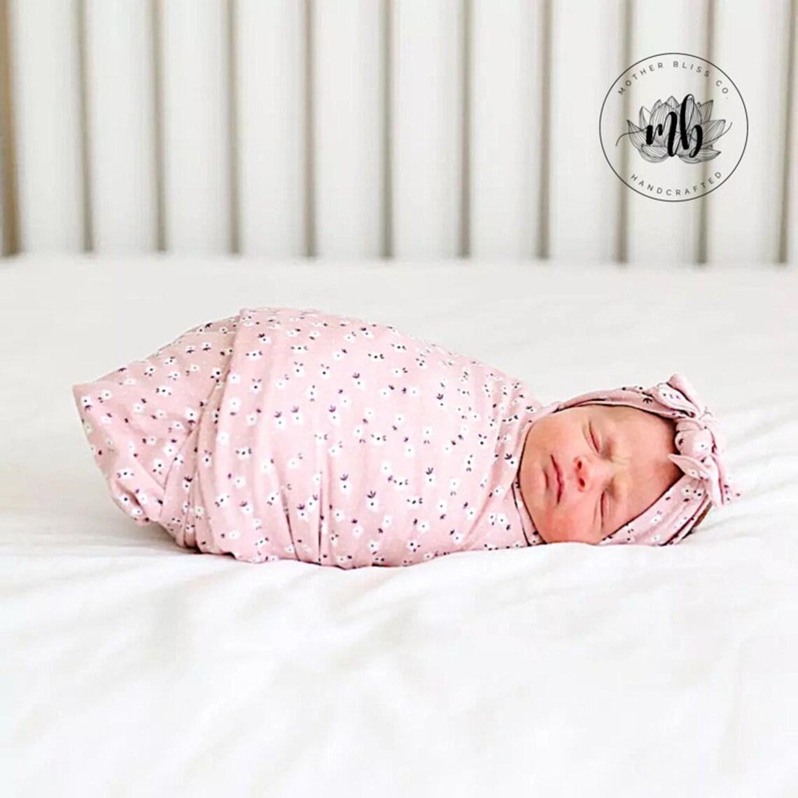 Pale Pink Bitty Flowers Super Soft Baby Swaddle Headband | Etsy