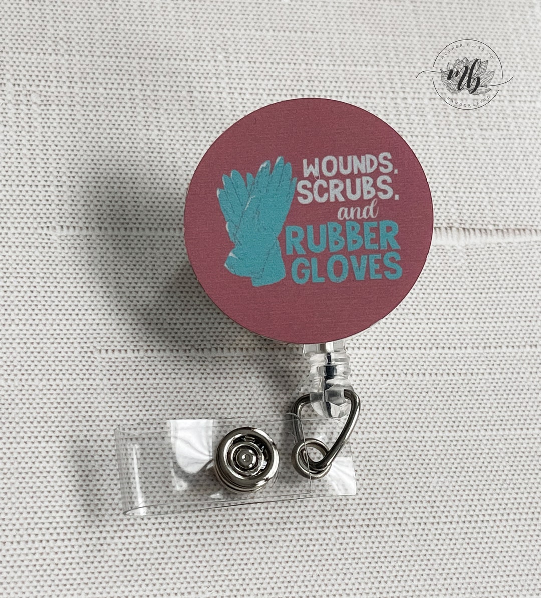 Wounds, Scrubs and Rubber Gloves Funny Interchangeable Badge Reel ...