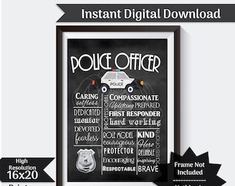 Personalized Printable Police Officer Wall Art Gift for | Etsy