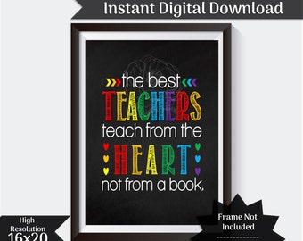 Teacher Subway Art | Etsy