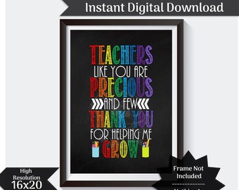 Teacher Subway Art | Etsy