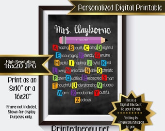 Teacher subway art | Etsy