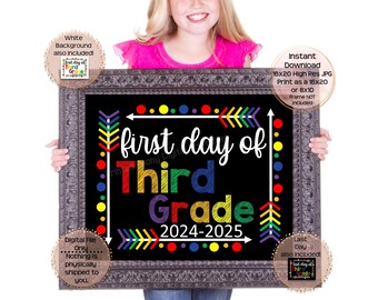 First Day of Third Grade Printable Signs Last Day of Third Grade Sign ...