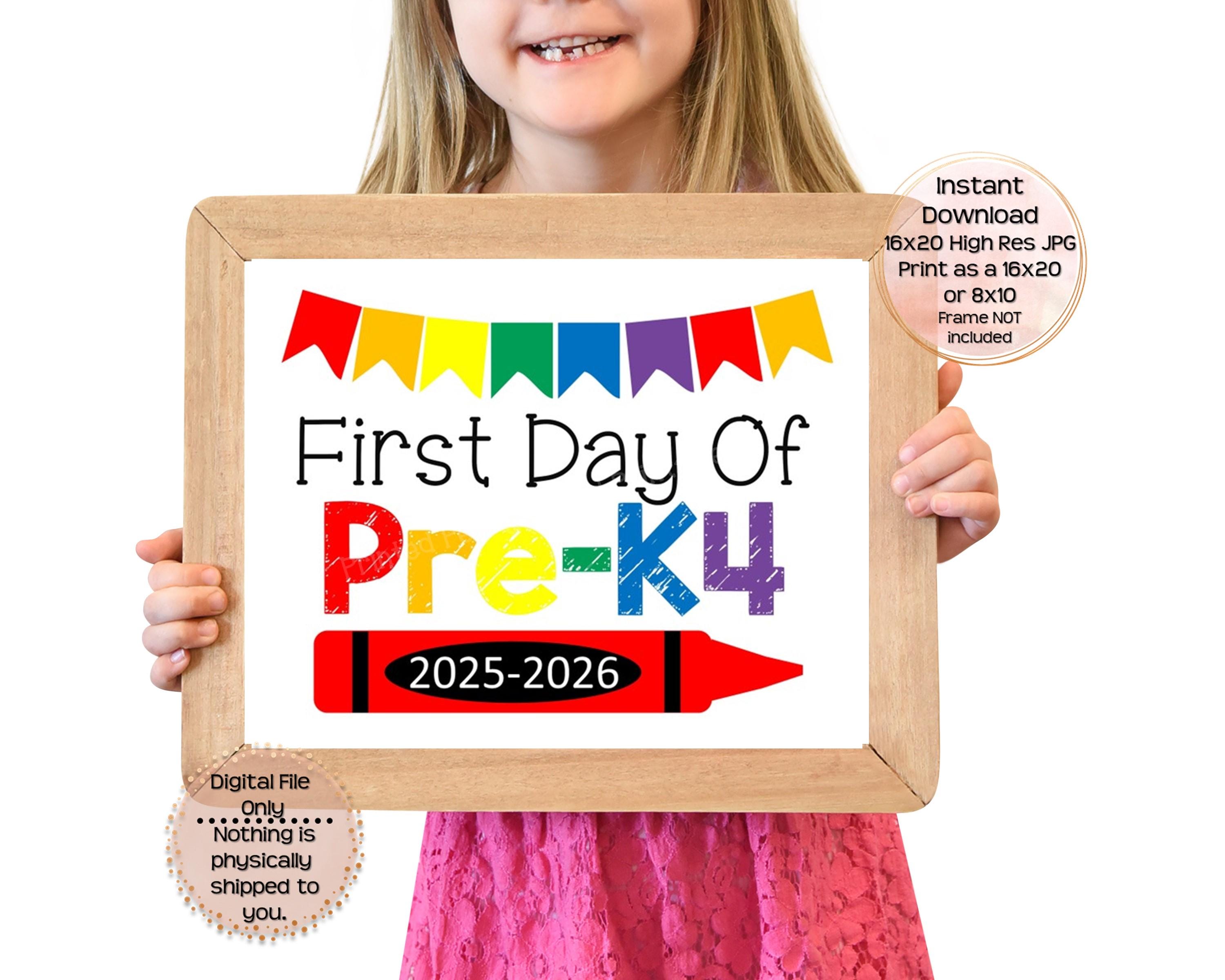 First Day of Pre-k 4 Printable Sign 1st Day of School Sign Pre-k 4 ...