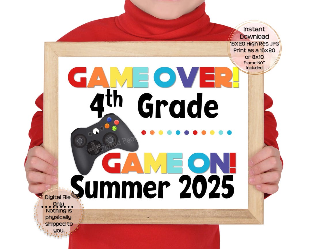 Last Day of Fourth Grade Printable Sign End of School Sign 4th Grade ...