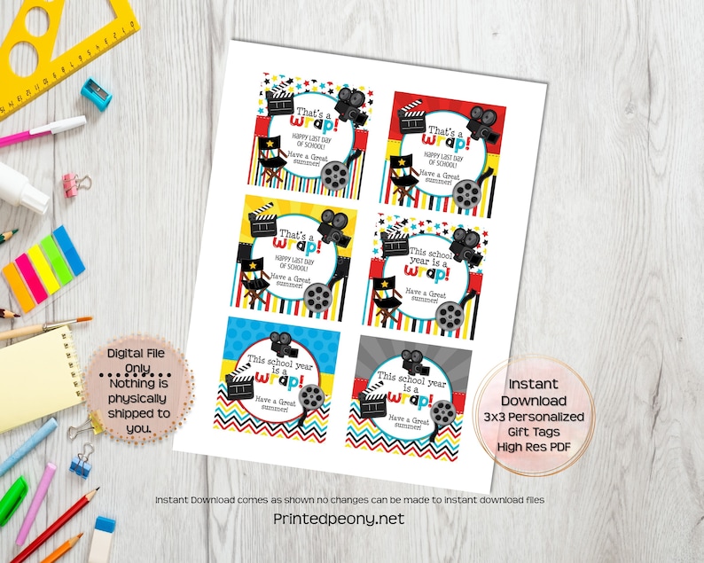 Last Day of School Gift Tag That's a Wrap End of School Gift Tag Treat ...