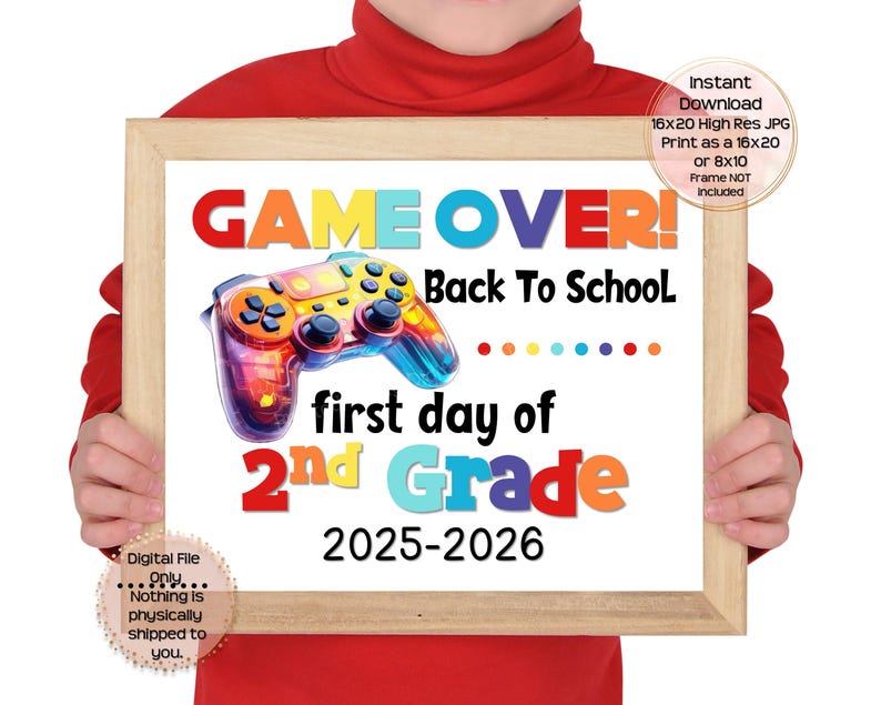 First Day of Second Grade Printable Sign First Day of School Sign 2nd ...