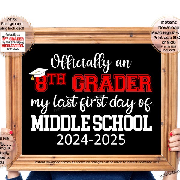 First Day of 8th Grade - Etsy
