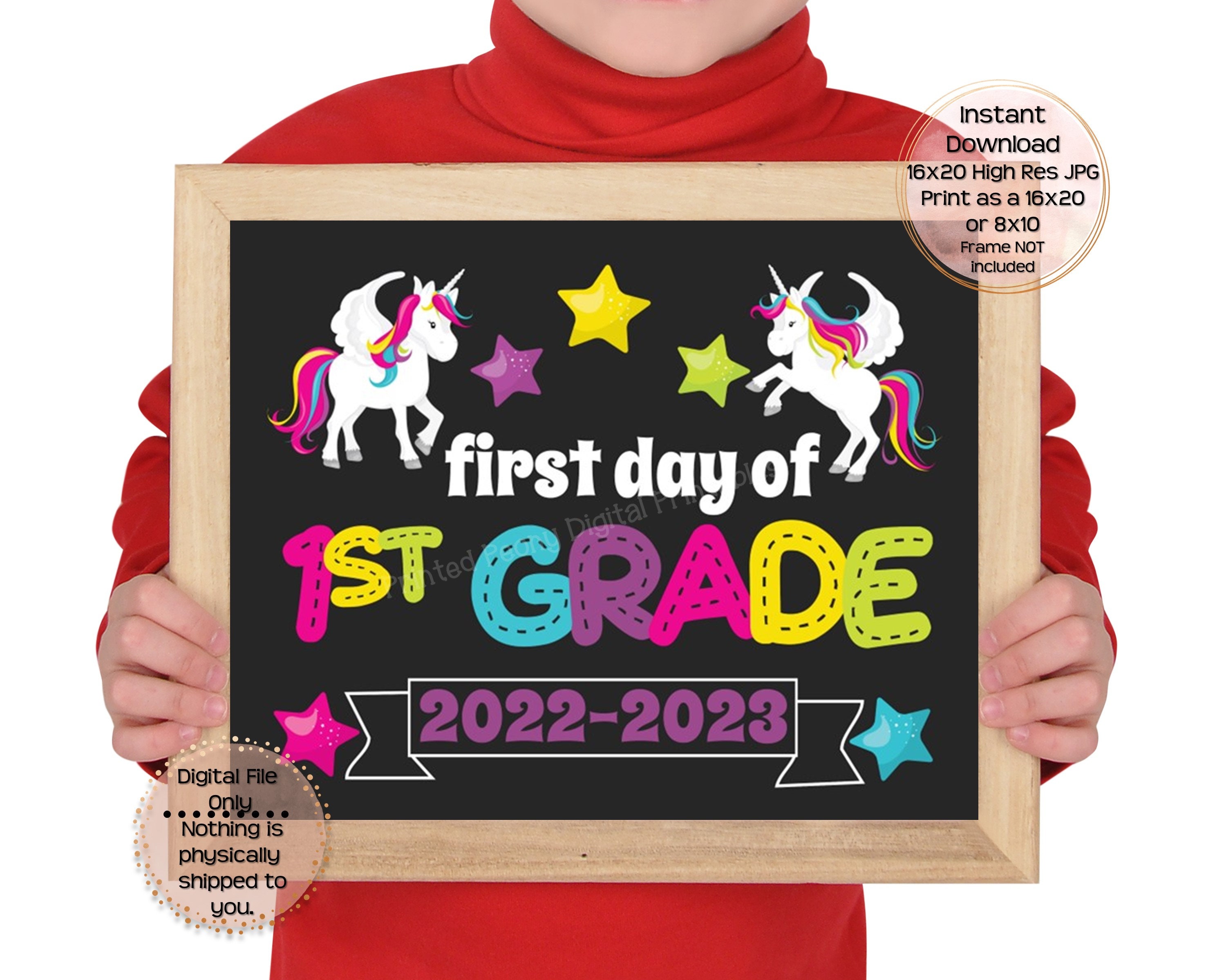 First Day of First Grade Printable Sign First Day of School - Etsy