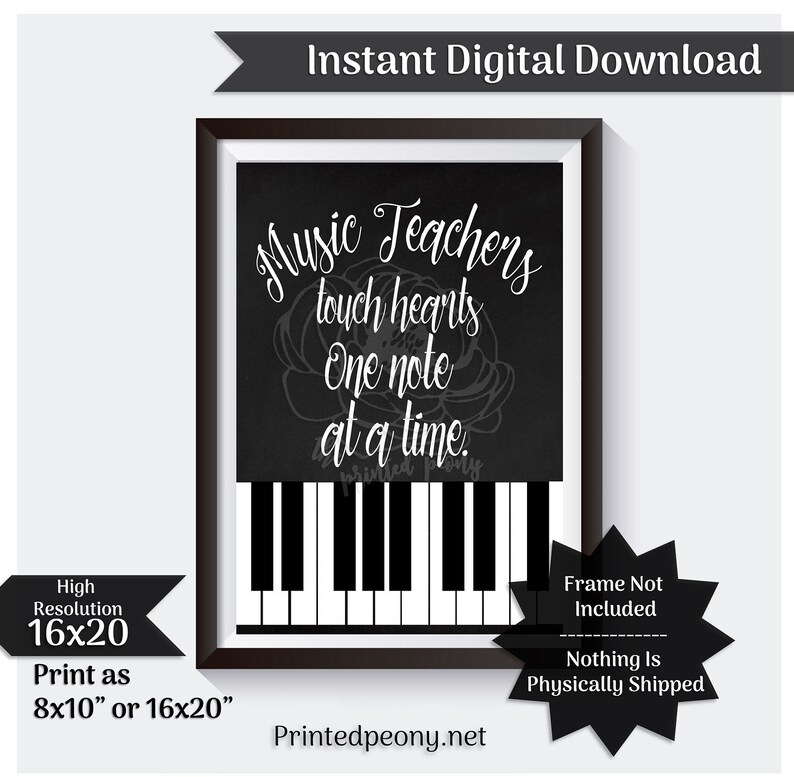 Music Teacher Gift Chalkboard Gift for Teacher Thank You Gift Teacher ...