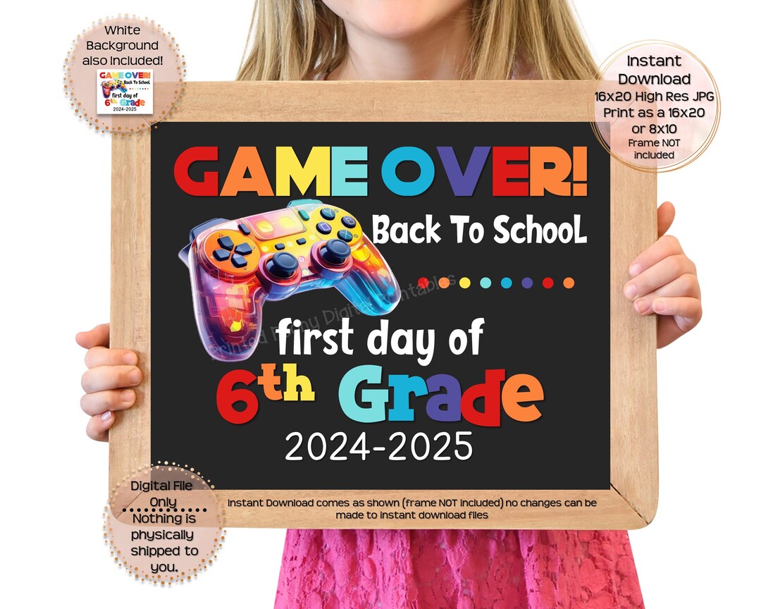 First Day of Sixth Grade Printable Sign 1st Day of School Sign 6th ...