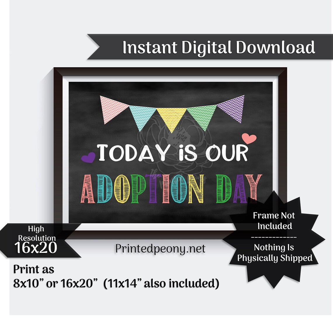 Today is Our Adoption Day Adoption Sign Adoption Announcement - Etsy