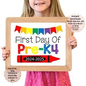 First Day of Pre-k 4 Printable Sign 1st Day of School Sign Pre-k 4 ...