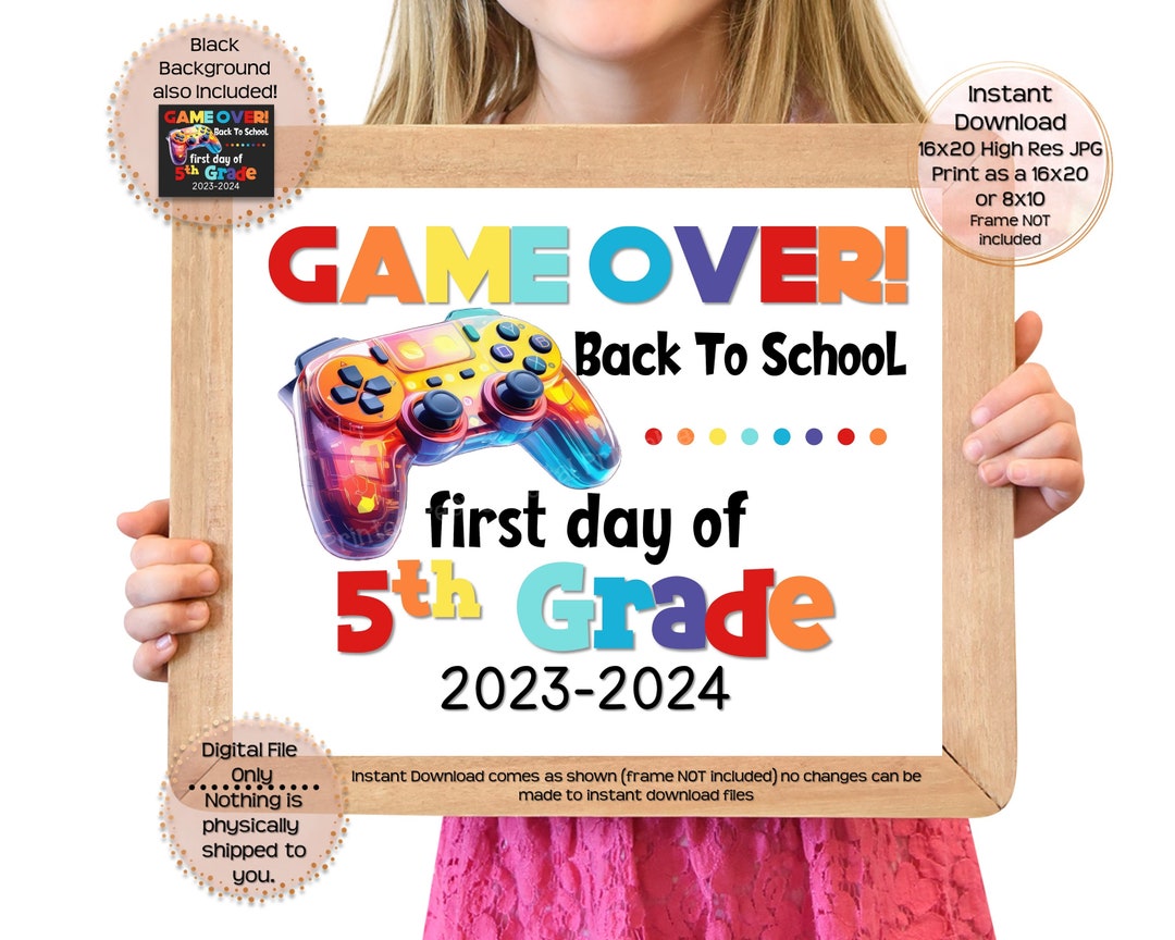 First Day of Fifth Grade Printable Sign 1st Day of School Sign 5th ...