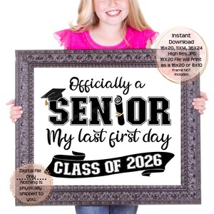 First Day of Senior Year Printable Sign First Day of School Sign 12th ...