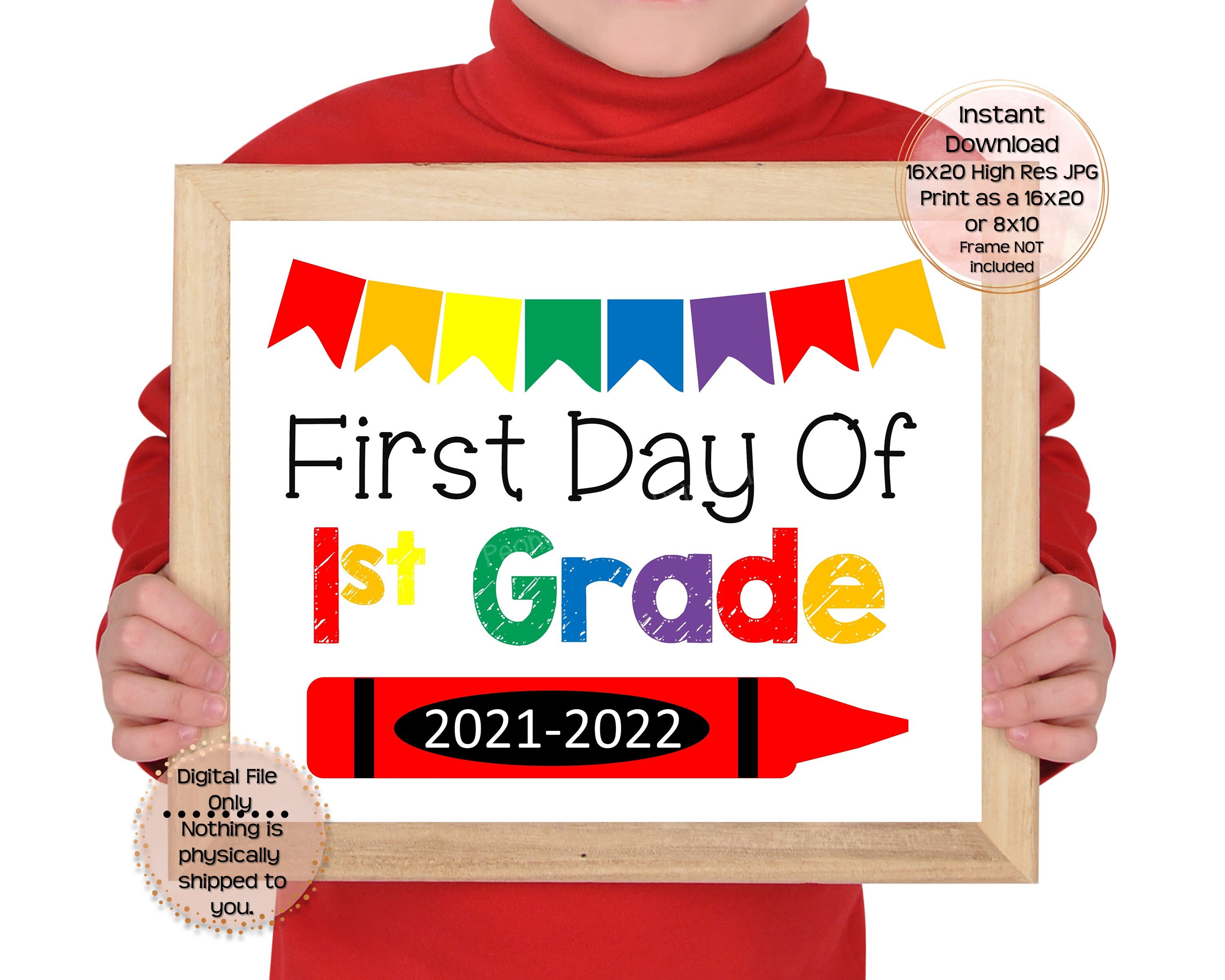 First Day of First Grade Printable Sign First Day of School | Etsy