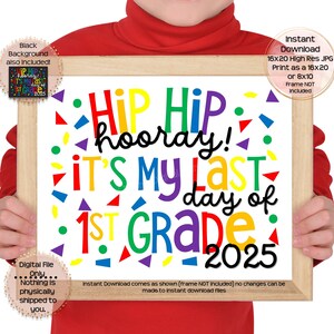 Last Day of First Grade Printable Sign End of School Sign 1st Grade ...