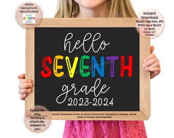 First Day of 7th Grade Sign First Day of School Sign 7th Grade Vibes ...