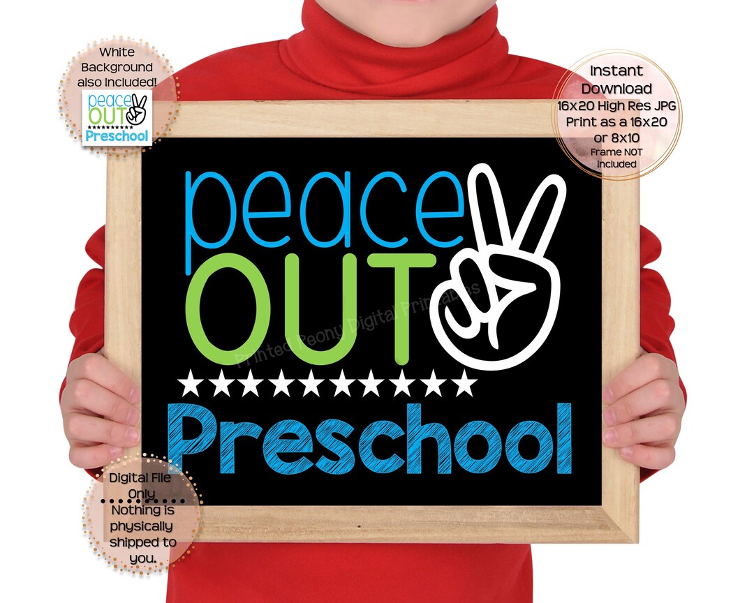 Last Day of Preschool Printable Sign End of School Sign Preschool Photo ...