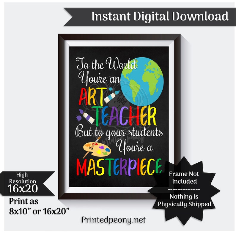 Art Teacher Gift Chalkboard Gift for Teacher Thank You Gift - Etsy