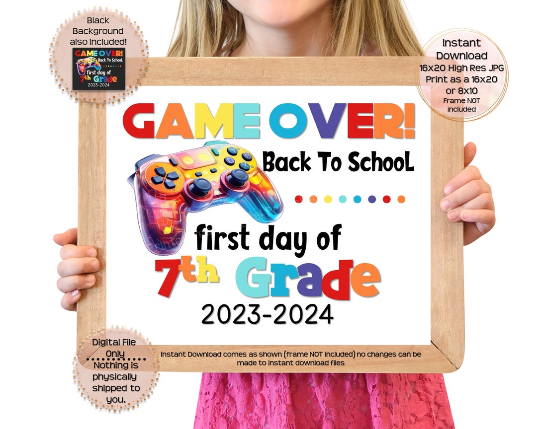 First Day of Seventh Grade Printable Sign First Day of School Sign 7th ...