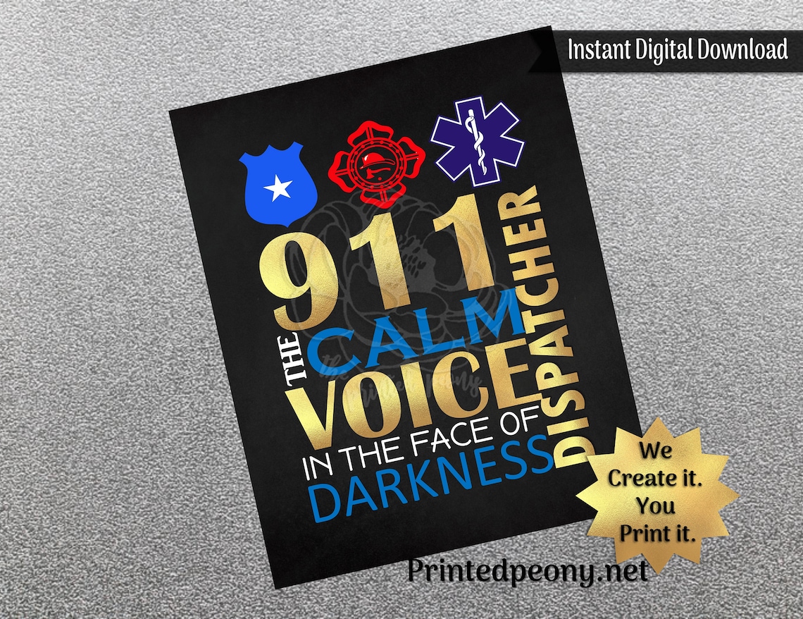 911 Dispatcher Gift Chalkboard 911 Operator Gift for Telecommunicator ...