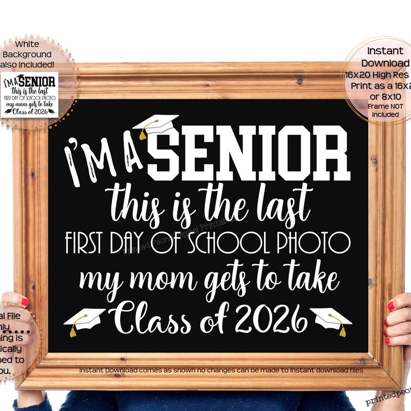 First Day Senior Year Sign - Etsy