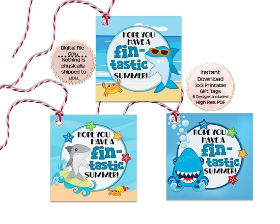 Shark Last Day of School Gift Tag Shark End of School Gift Tag - Etsy