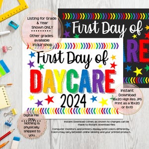 First Day of Daycare Printable Sign 1st Day of School Sign Daycare ...
