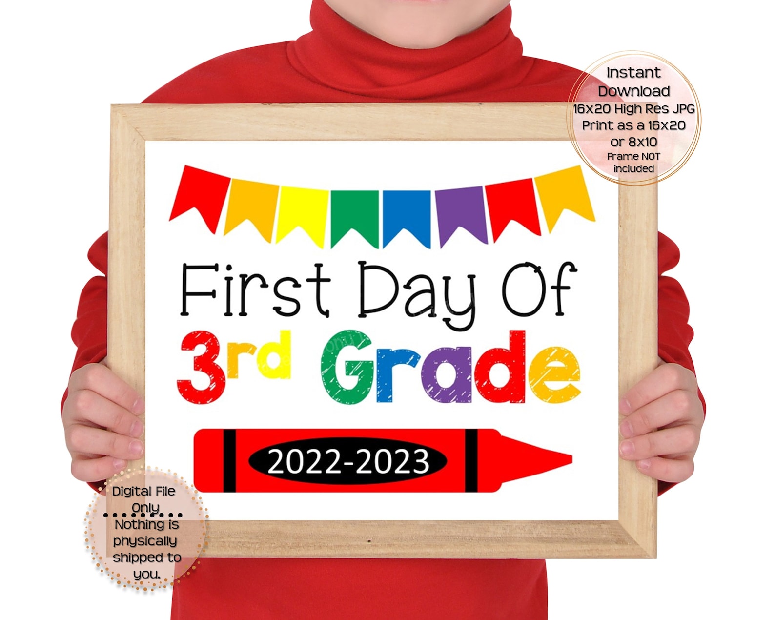 First Day of Third Grade Printable Sign First Day of School - Etsy