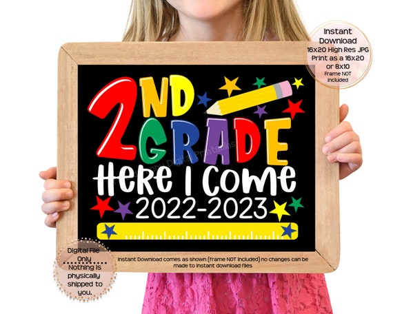 First Day of Second Grade Printable First Day of School Sign - Etsy