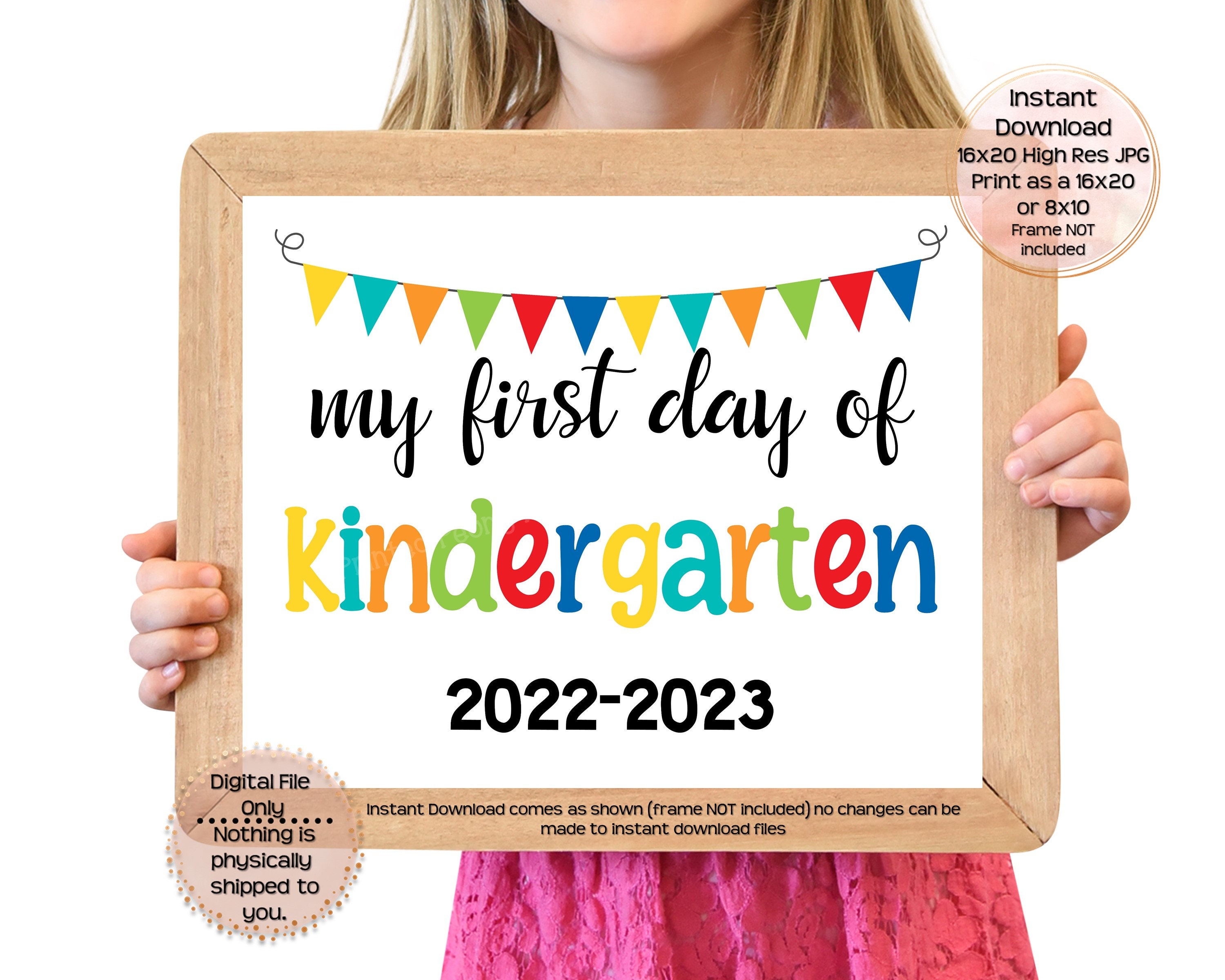 First Day of Kindergarten Printable Sign First Day of School - Etsy