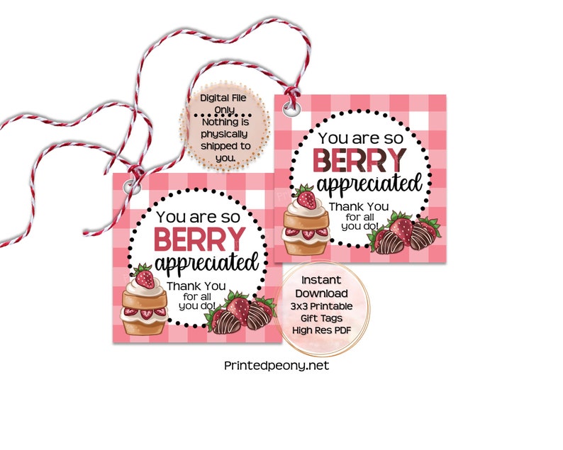 Berry Appreciated Teacher Gift Tags for Teacher Thank You Gift Teacher ...