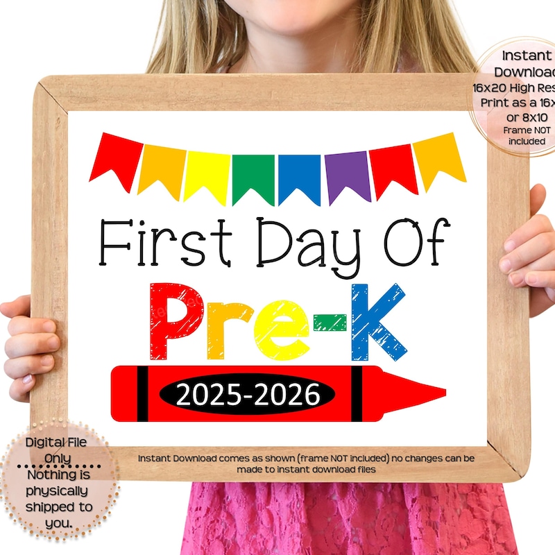 First Day of Pre K - Etsy