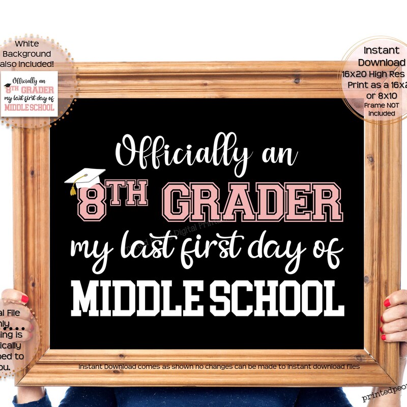 First Day of 8th Grade - Etsy