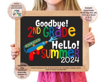 Last Day of Second Grade Printable Sign End of School Sign 2nd - Etsy