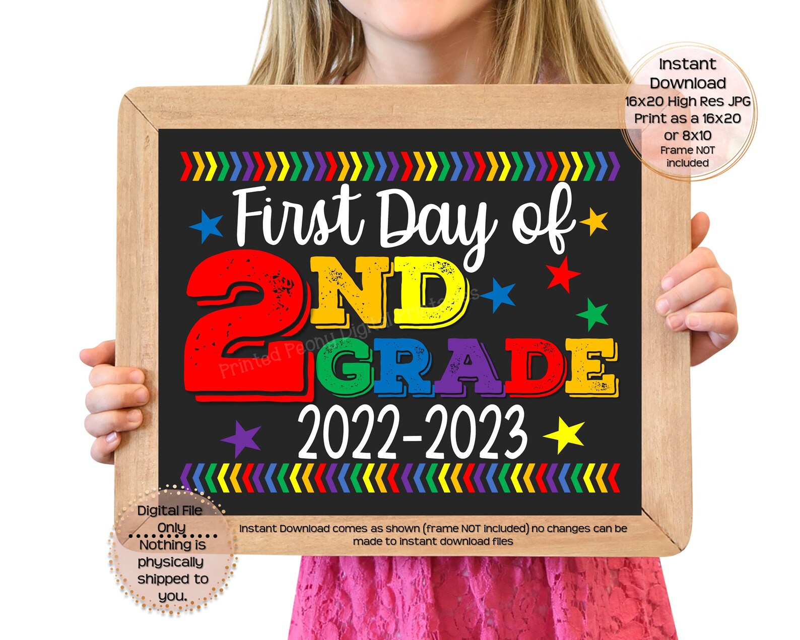 First Day of Second Grade Printable Sign First Day of School - Etsy