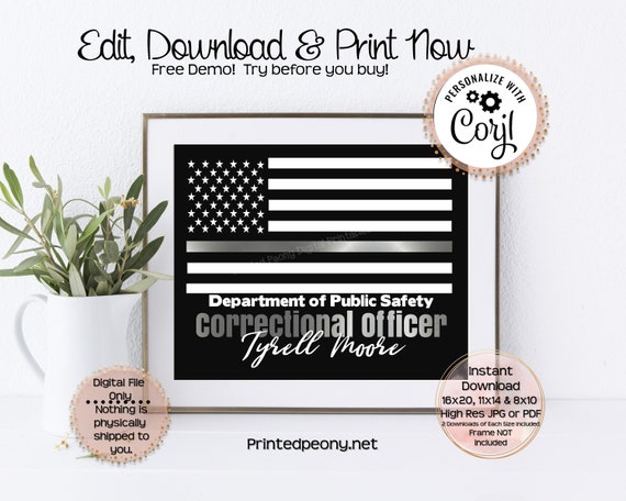 Personalized Printable Correctional Officer Gift Chalkboard - Etsy