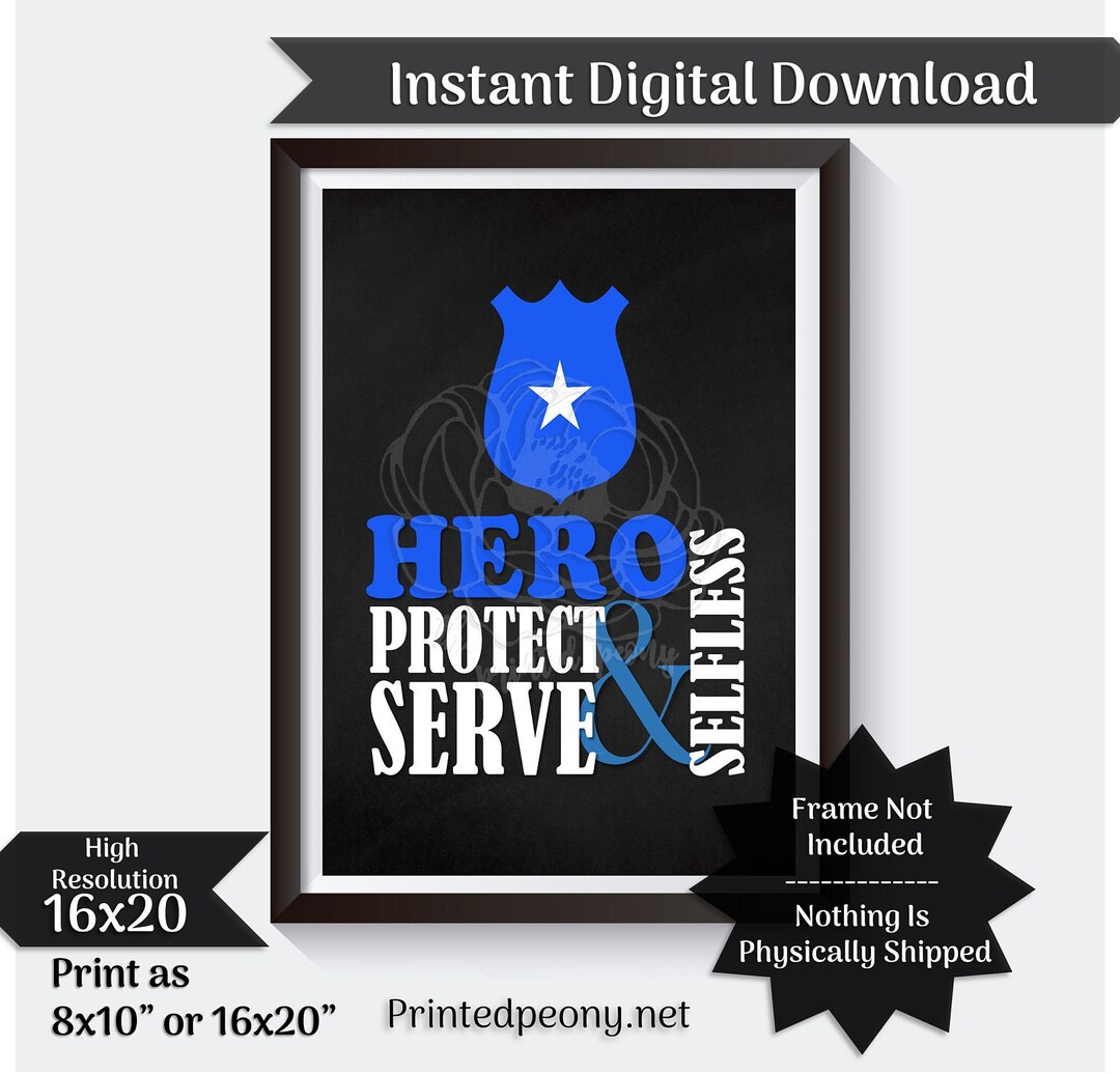 Police Officer Wall Art Chalkboard Gift for Policeman Law Enforcement ...