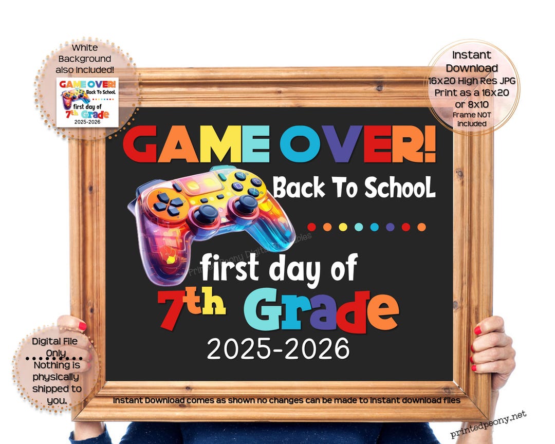First Day of Seventh Grade Printable Sign First Day of School Sign 7th ...