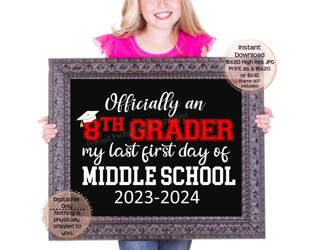 First Day of Eighth Grade Printable Sign First Day of School - Etsy