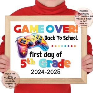 First Day of Fifth Grade Printable Sign 1st Day of School Sign 5th ...
