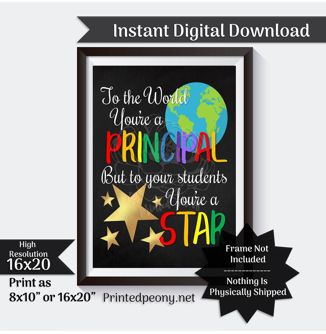 Principal Gift Chalkboard Gift for Boss Thank You Gift Teacher Mentor ...
